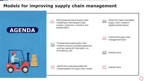 Agenda For Models For Improving Supply Chain Management Ppt Diagram Graph Charts Ppt Template