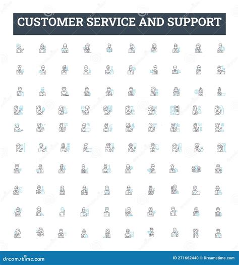 Customer Service And Support Vector Line Icons Set Customer Service Support Help Assistance