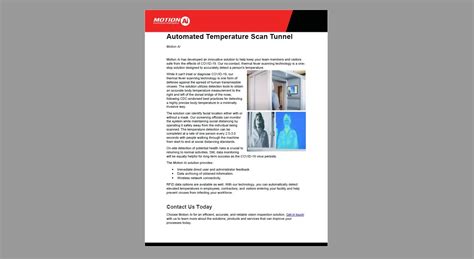 Automated Temperature Scan Tunnel Motion Automation Intelligence