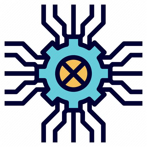Circuit Electronics Engineering Gear Machine Technology Icon