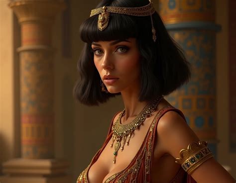 Naked Cleopatra Voluptuous Bob Haircut Ancient Egypt Egyptian