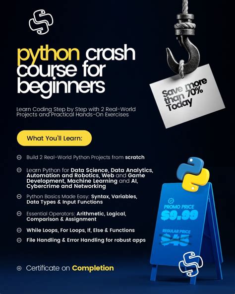 Buy Python Crash Course For Beginners Learn Coding Step By Step With