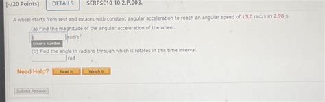 Solved A Wheel Starts From Rest And Rotates With Constant Chegg