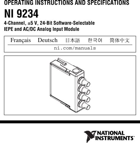 National Instruments Ni Users Manual Operating Instructions And Specifications