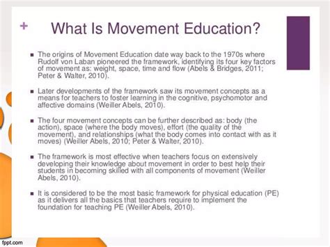 Movement Education Framework Ppt