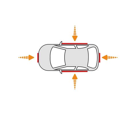 Vehicle Impact Sensor Arrows Car Accident Detection System Icon