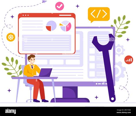 ilustración vectorial de prueba de software con ingeniería de