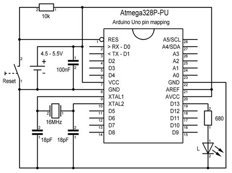 Схема Arduino Atmega328p 90 фото