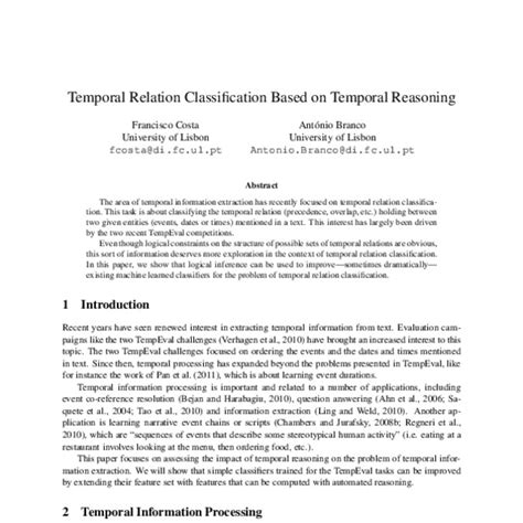 Temporal Relation Classification Based On Temporal Reasoning Acl Anthology