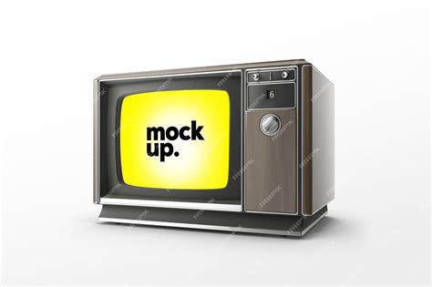 Premium Psd Old Tv Psd Mockup Template 3d Object Editable Background