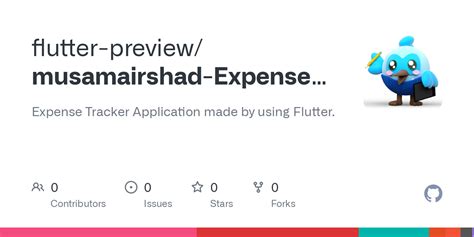 GitHub Flutter Preview Musamairshad Expense Tracker App Expense Tracker Application Made By