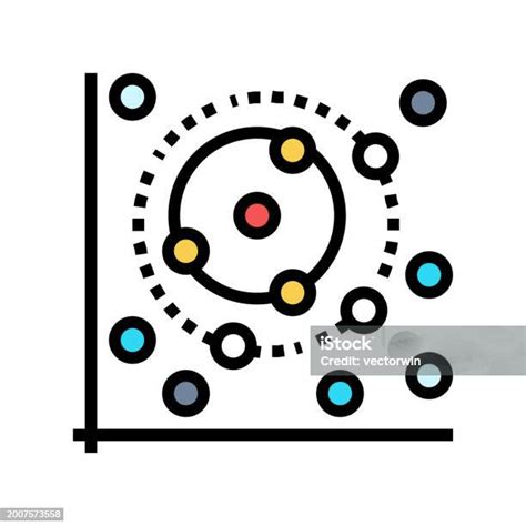 Ilustración De K Vecinos Más Cercanos Knn Algoritmo Icono De Color Ilustración Vectorial Y Más