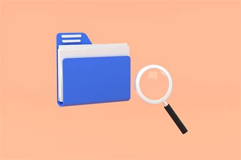 폴더 아이콘 및 돋보기 폴더 열기 아이콘 문서가 있는 폴더 프리미엄 사진