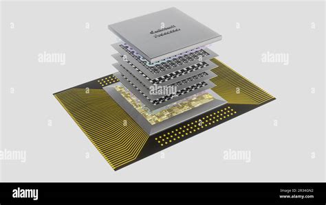 Quantum Processor Concept With Quantum Qubits Circuit Boards In Layers