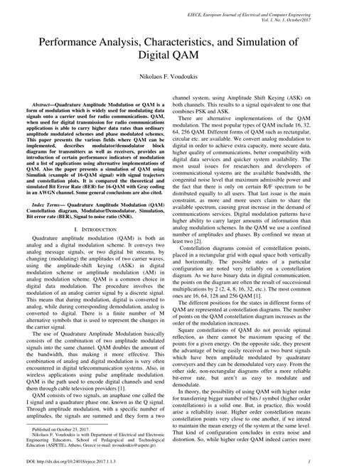 Pdf Performance Analysis Characteristics And Simulation Of Digital Qam