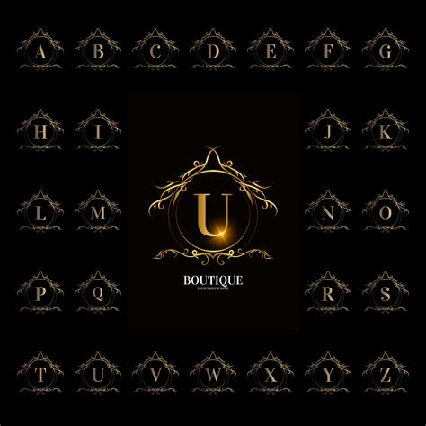Collection Initial Alphabet With Luxury Ornament Floral Frame 6125869