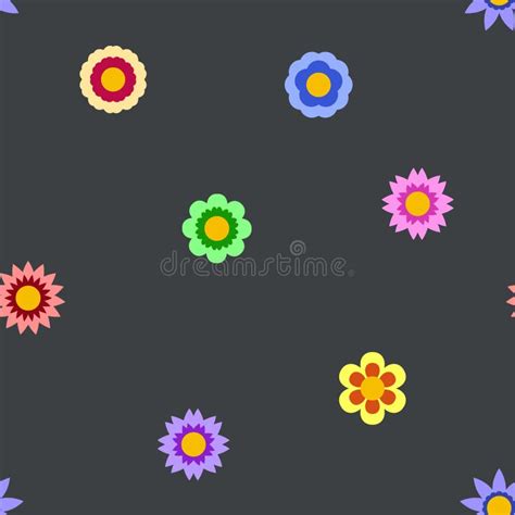 Seamless Flat Flower Repeating Pattern Stock Vector Illustration Of Fashion Flower 70085387