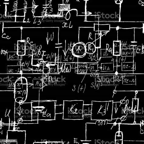 Seamless Endless Pattern Background With Handwritten Mathematical Formulas Math Relationship Or