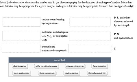 Solved Identify The Detector Or Detectors That Can Be Used Chegg Com