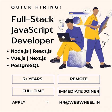 hiring fullstackdeveloper nodejs reactjs vuejs nextjs postgresql… webwheel technologies
