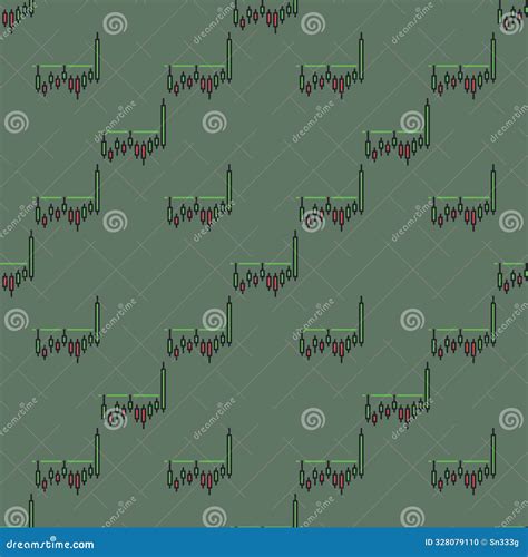 Crypto Candlestick Chart Vector Price Action Colored Seamless Pattern