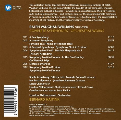 Vaughan Williams Complete Symphonies Bernard Haitink London