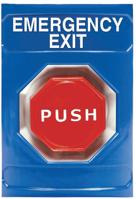Emergency Exit Push Button Key To Reset In Height In Width Polycarbonate Grainger