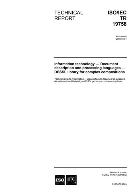ISO IEC TR 19758 2003 Information Technology Document Description And Processing Languages
