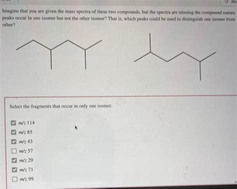 Solved Imagine That You Are Given The Mass Spectra Of These