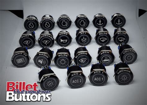 Billet Automotive Buttons Custom Laser Etched Billet Button Switches