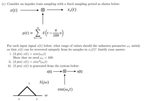 solved c consider an impulse train sampling with a fixed