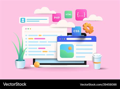 Modern 3d Of Ui Design Royalty Free Vector Image