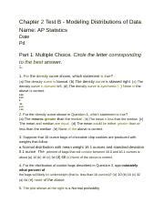 AP Stats Chapter 2 Test Modified RETAKE Chapter 2 Test B Modeling