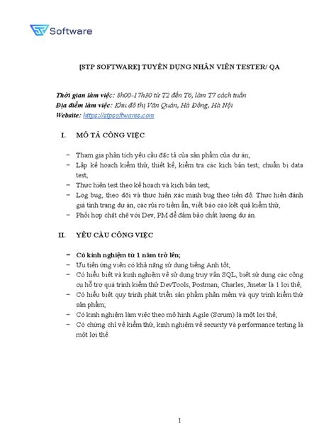 Jd Nhân Viên Tester Qa Qc Pdf