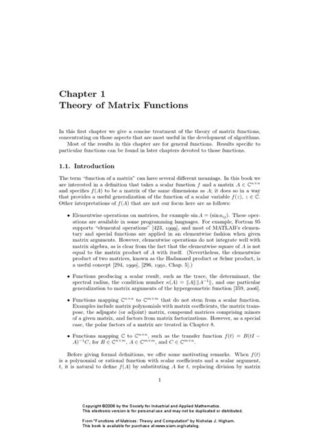 functions of matrices pdf matrix mathematics eigenvalues and eigenvectors