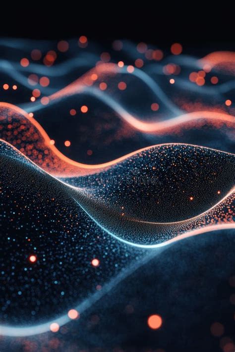 Abstract Digital Art Illustration Of Dynamic Waves With Glowing Particles And Vibrant Colors