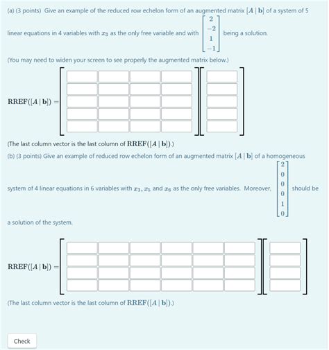 Solved A Points Give An Example Of The Reduced Row Chegg Com