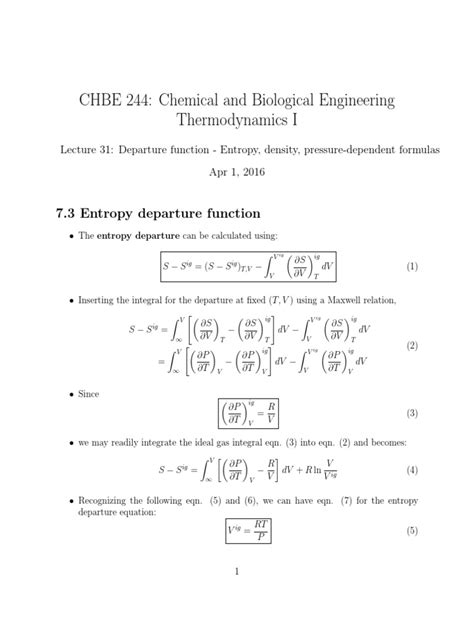 Lecture31 Entropy Departure Function Pdf Internal Combustion Engine Derivative