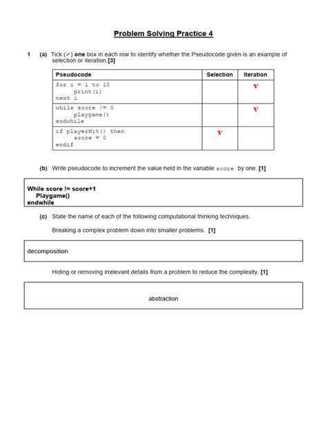Problem Solving Practice 4 Pdf Algorithms Logic Gate