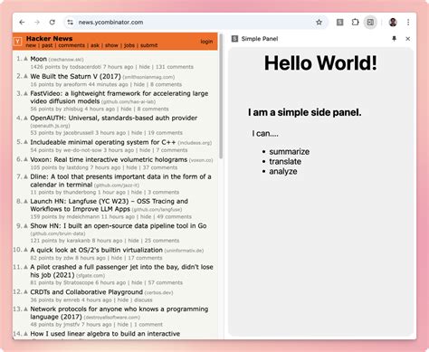 Chrome Side Panel Reflections
