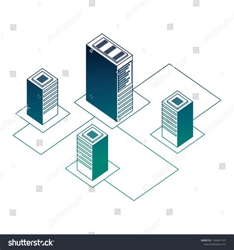 Server Datacenter Network Data Connection Process Stock Vector Royalty Free