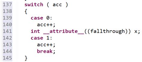 Cubeide Incorrectly Flags Attribute Fallthrou Stmicroelectronics Community