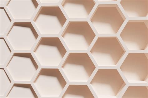 Premium Photo 3d Render Of Beige Honeycomb Geometric Pattern