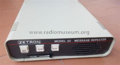 Message Repeater Model 20 R Player Zetron Inc Redmond