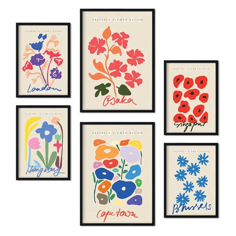 Set De 6 Tablouri Florale Nacnic Dimensiuni A3 Si A4 20043 6 Sm