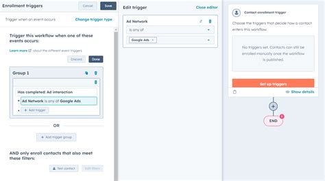 Set Event Enrollment Triggers