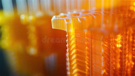 3d Printer Creating Orange Plastic Components Layer By Layer Stock Illustration Illustration