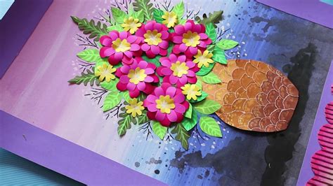 ศิลปะสีกับกระดาษ ดอกไม้ในแจกัน Youtube