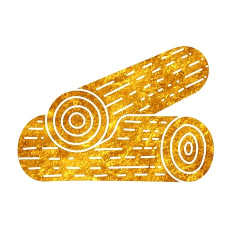 Premium Vector Cabin Wood Log Corner Stack Drawing In Gold Color Style