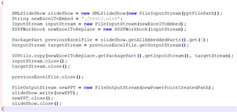 Update Embedded Worksheet In Ppt Slide Apache Poi Stack Overflow